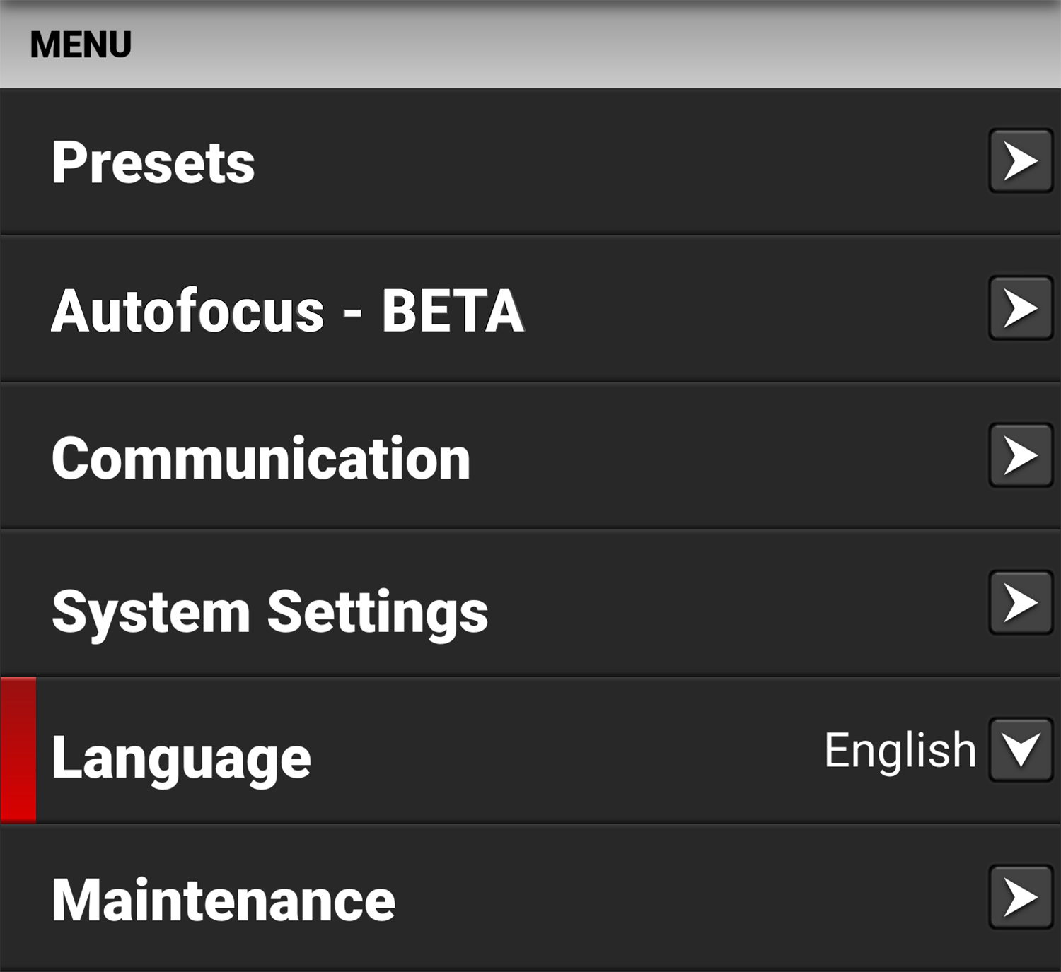 Language Menu