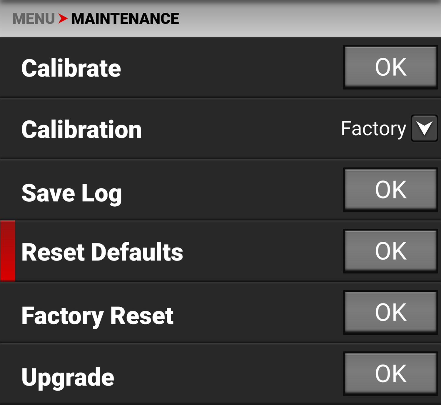 Reset Defaults