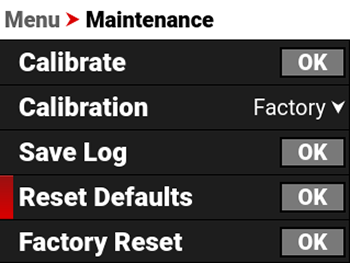 Reset Defaults