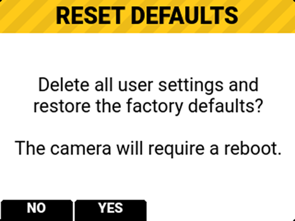 Reset Defaults