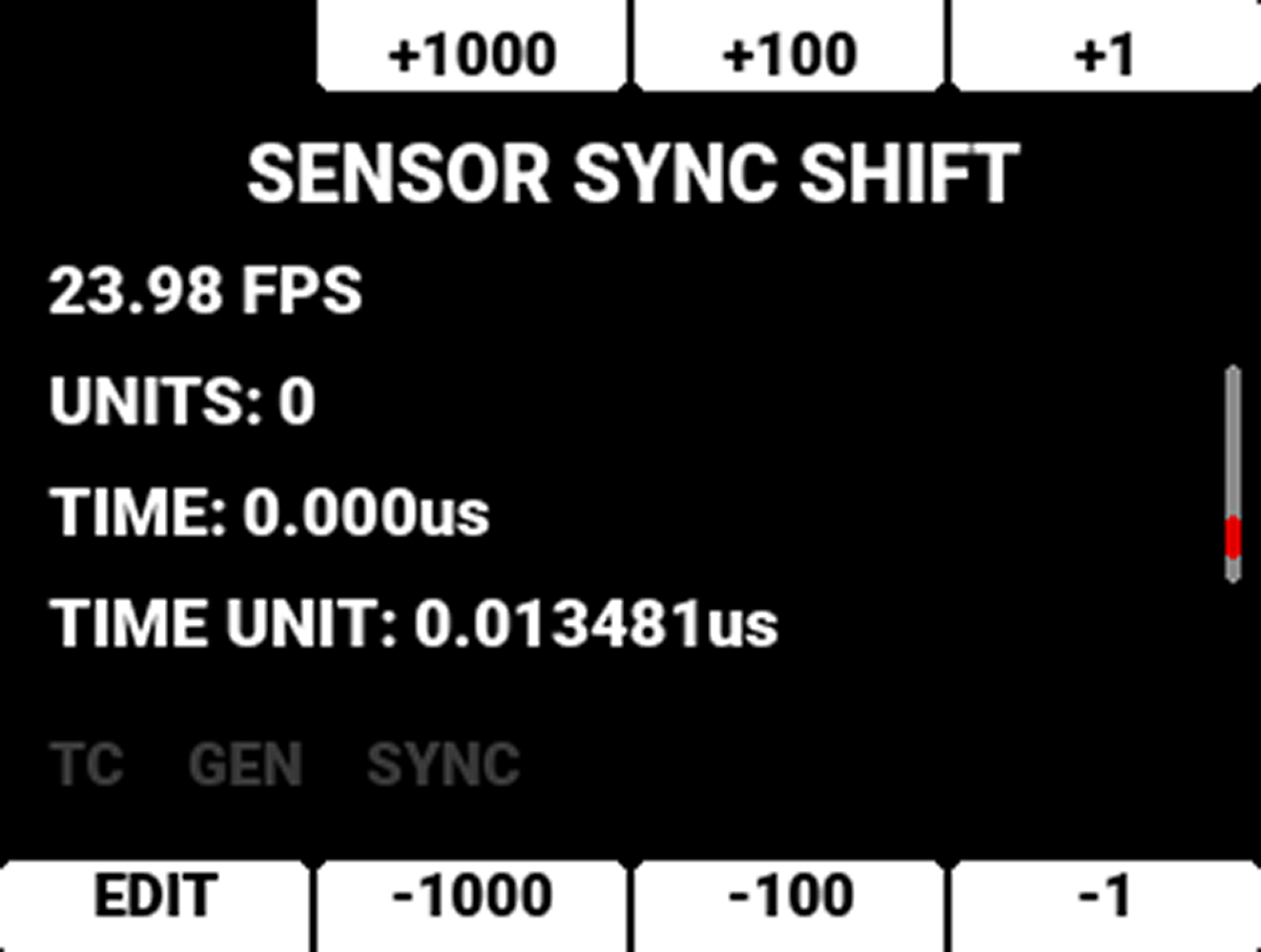 Sensor Sync Shift Page