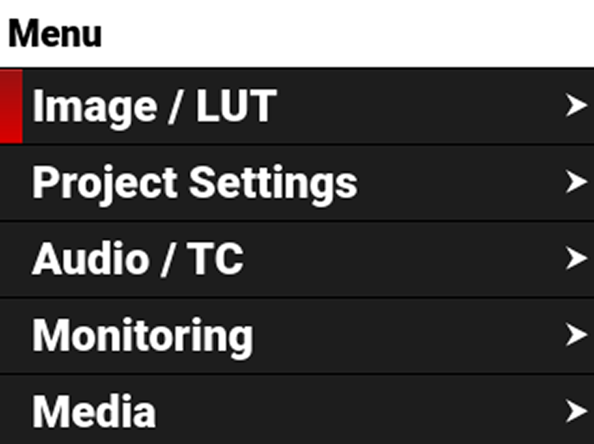 Image / LUT Menu