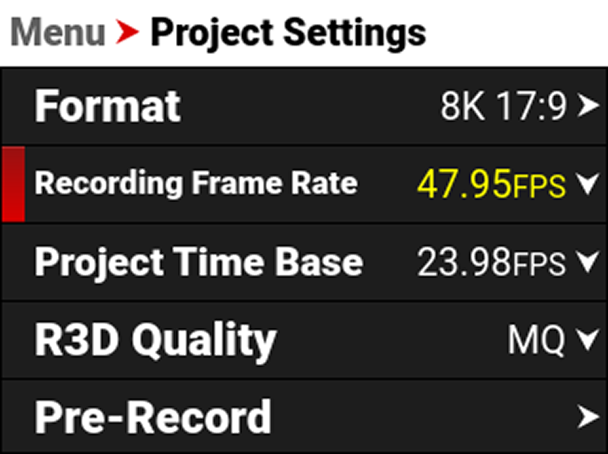 Recording Frame Rate