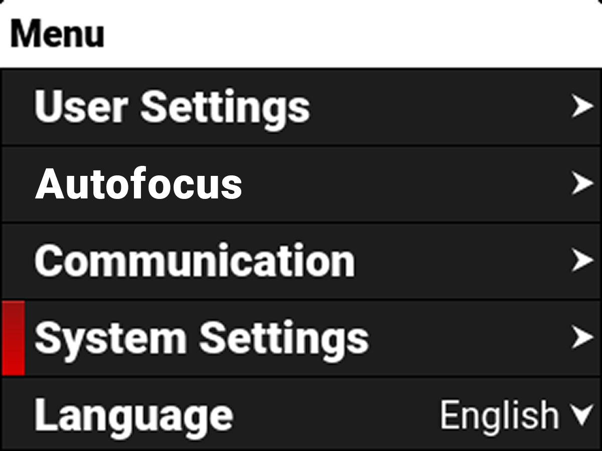 System Settings Menu